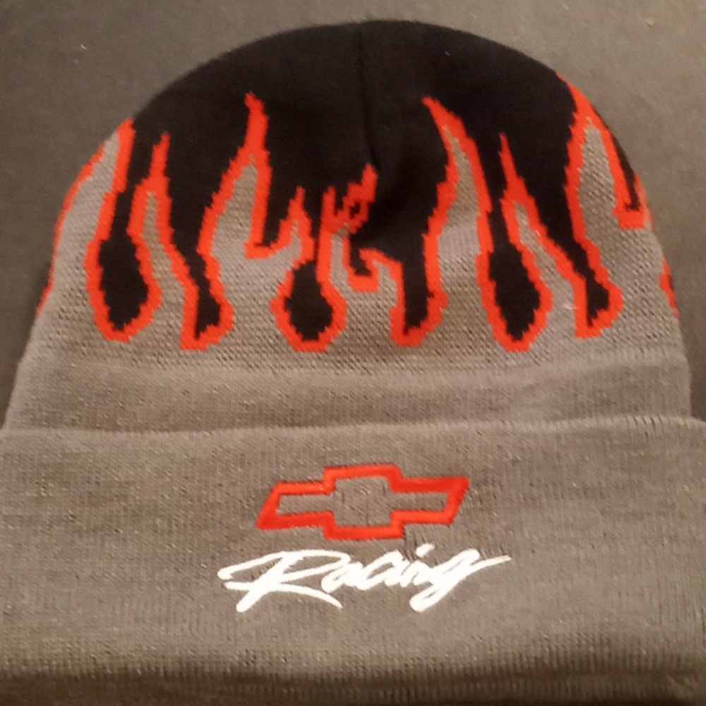 Nascar Chevy Racing Cap Grey With Flames - Gem